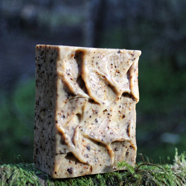 Expresso (Coffee Cacao Almond Scrub) Soap - Organic, Probiotic, & Medi ...